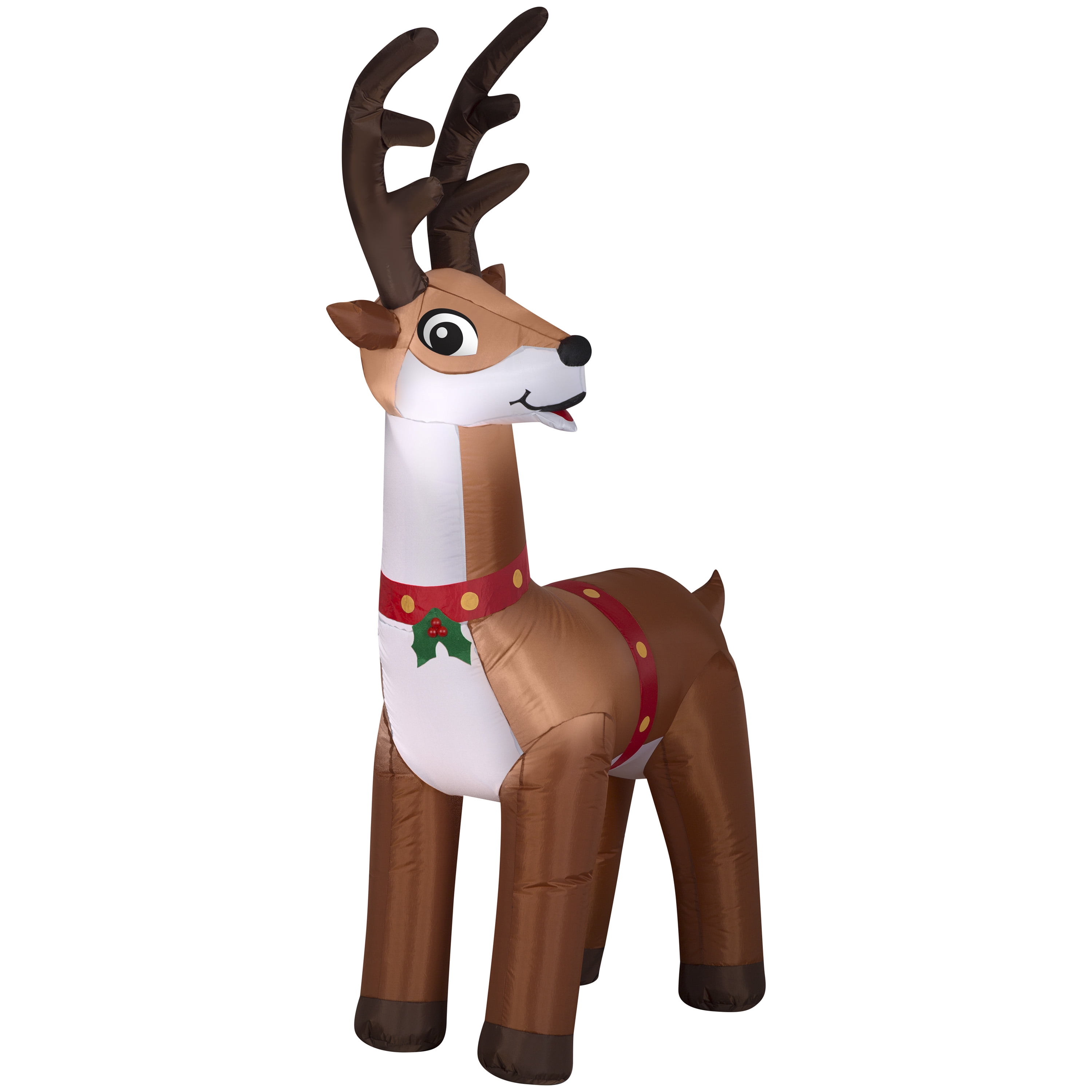 Gemmy Christmas Inflatable Reindeer, 6 ft Tall, Holly Collar, LED ...