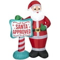 Gemmy Christmas Inflatable Santa with "SANTA APPROVED" Sign, 7 ft Tall ...