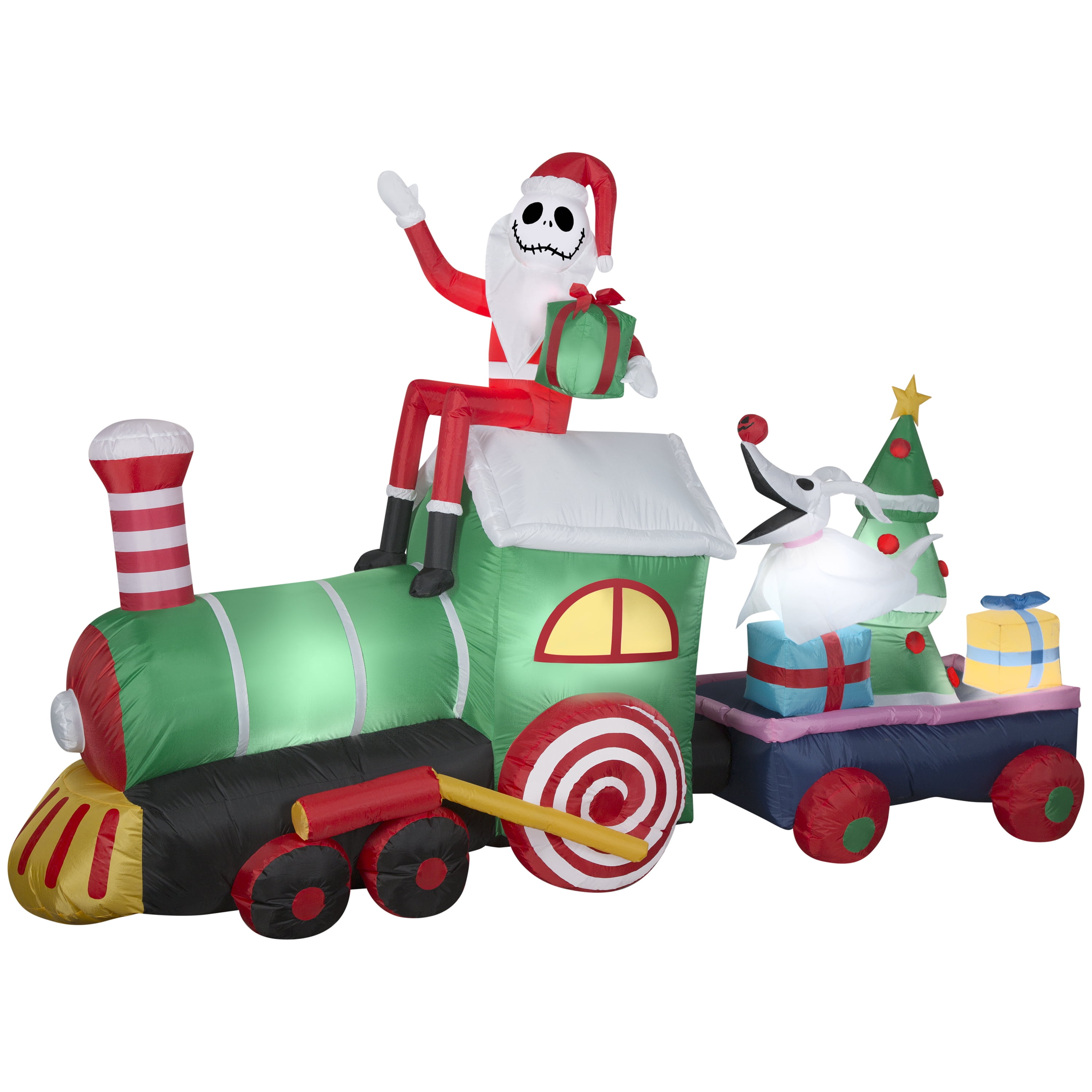 Gemmy Giant Christmas Inflatable Jack Skellington Train Scene, 6 ft ...