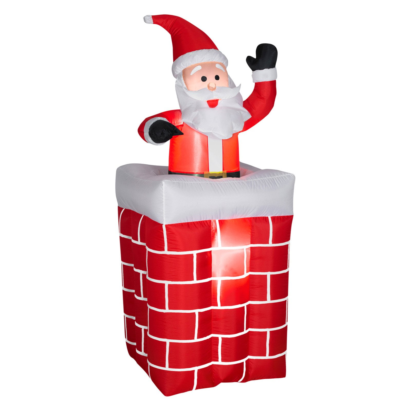 Gemmy Airblown Inflatable Santa Rises from Chimney, 5.24 ft, LED Lights ...