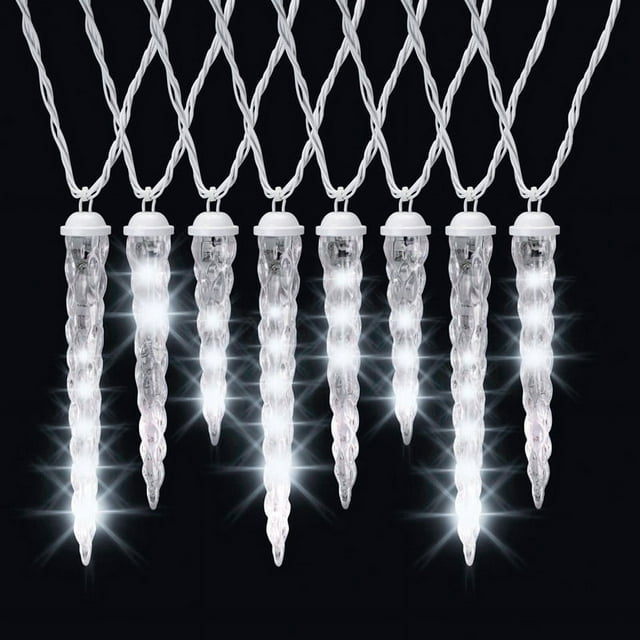 Gemmy LED Lightshow Shooting Star Icicle Lights White Set Of 8 ...