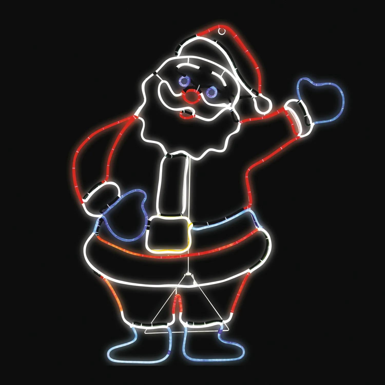 Gemmy LED Light-Up Santa Christmas Yard Decoration, Outdoor Holiday ...