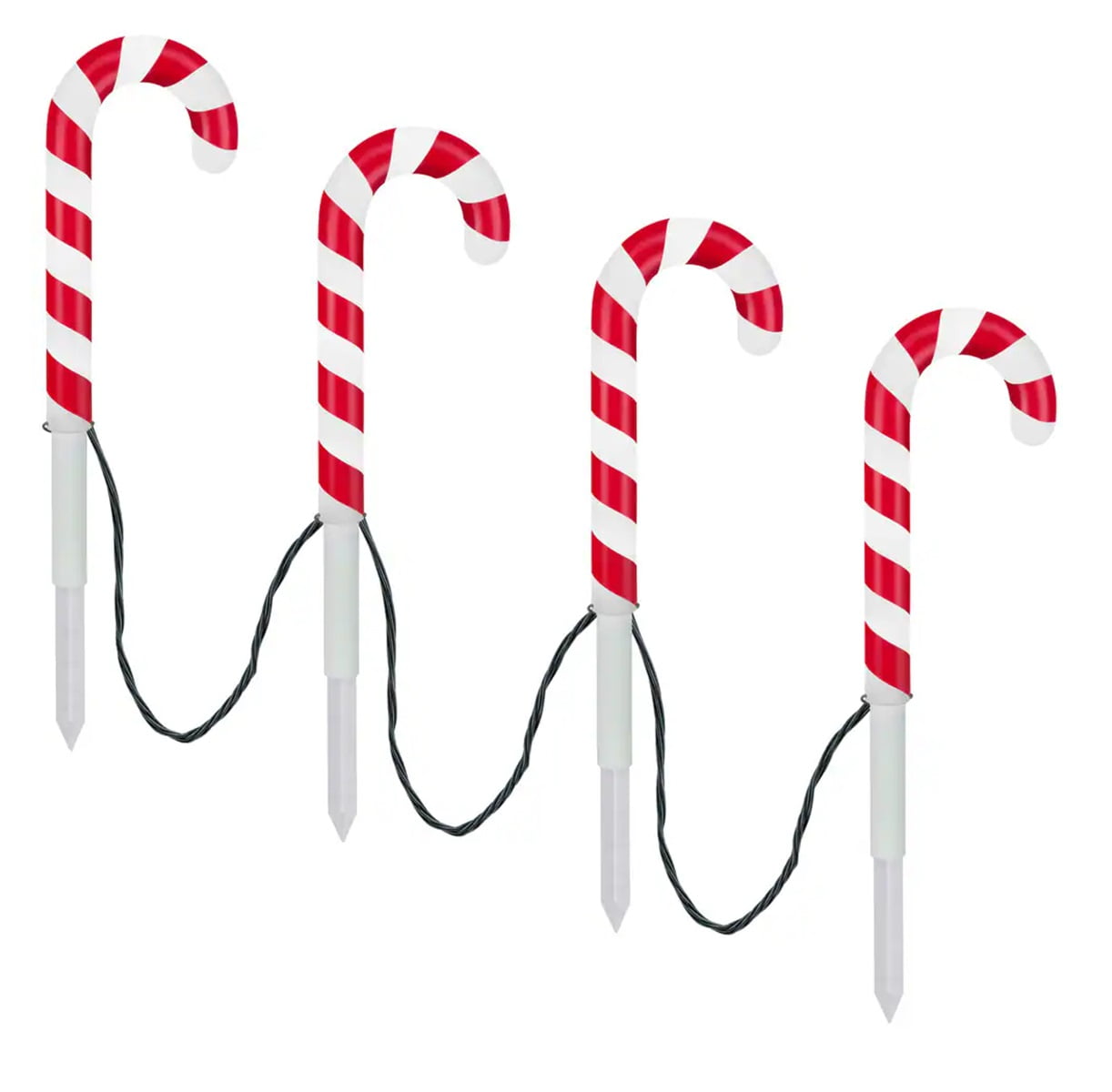 Gemmy LightShow ColorMotion Candy Canes Pathway Markers White 4-Piece 7 ...