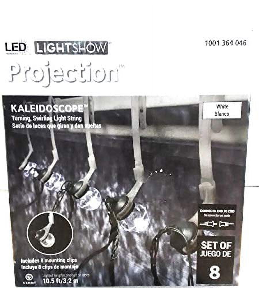 Gemmy Lightshow 8 Kaleidoscope Projection String Light Bulbs White LEDs ...