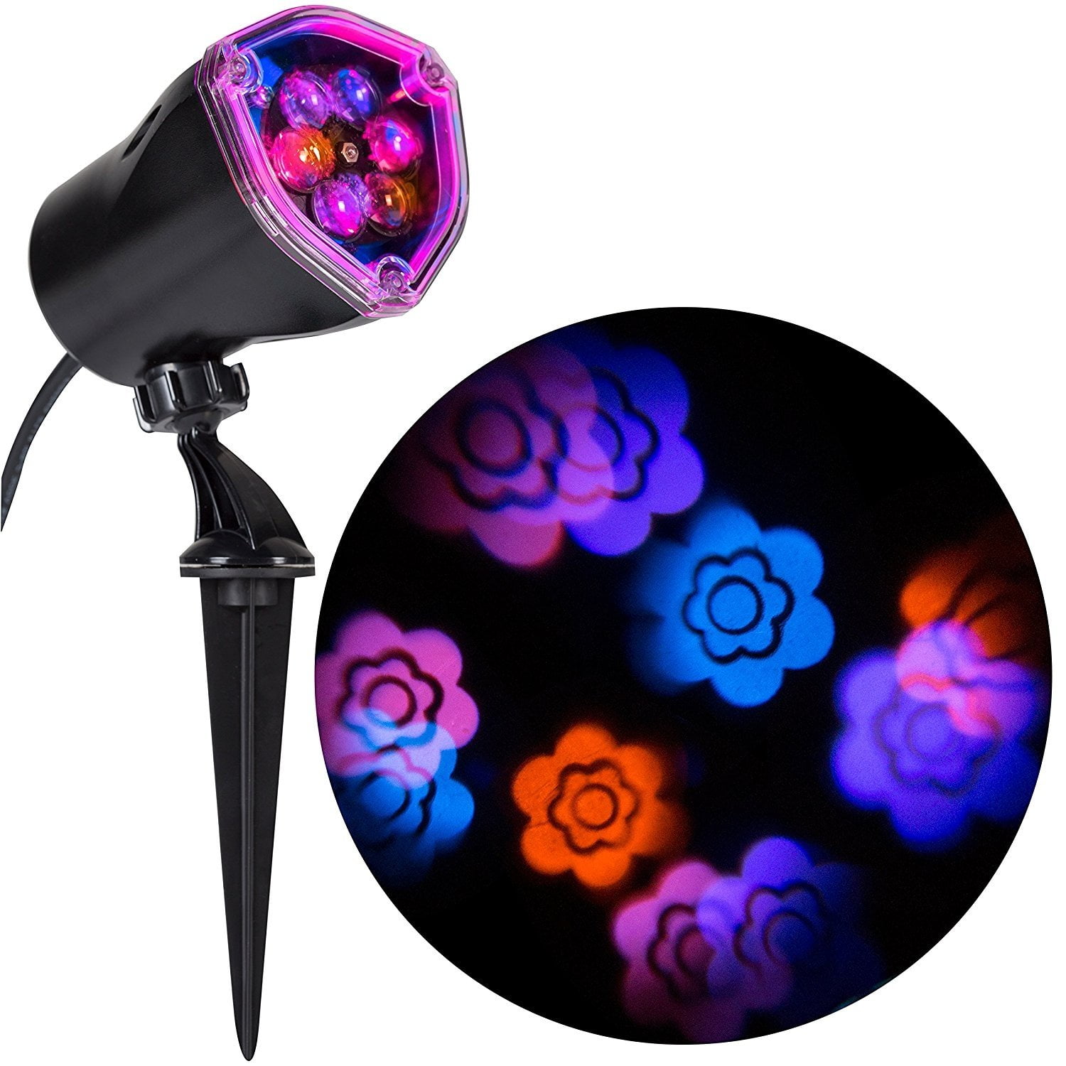 Gemmy Lightshow Projection Flower LED Outdoor Multicolor Swirling ...