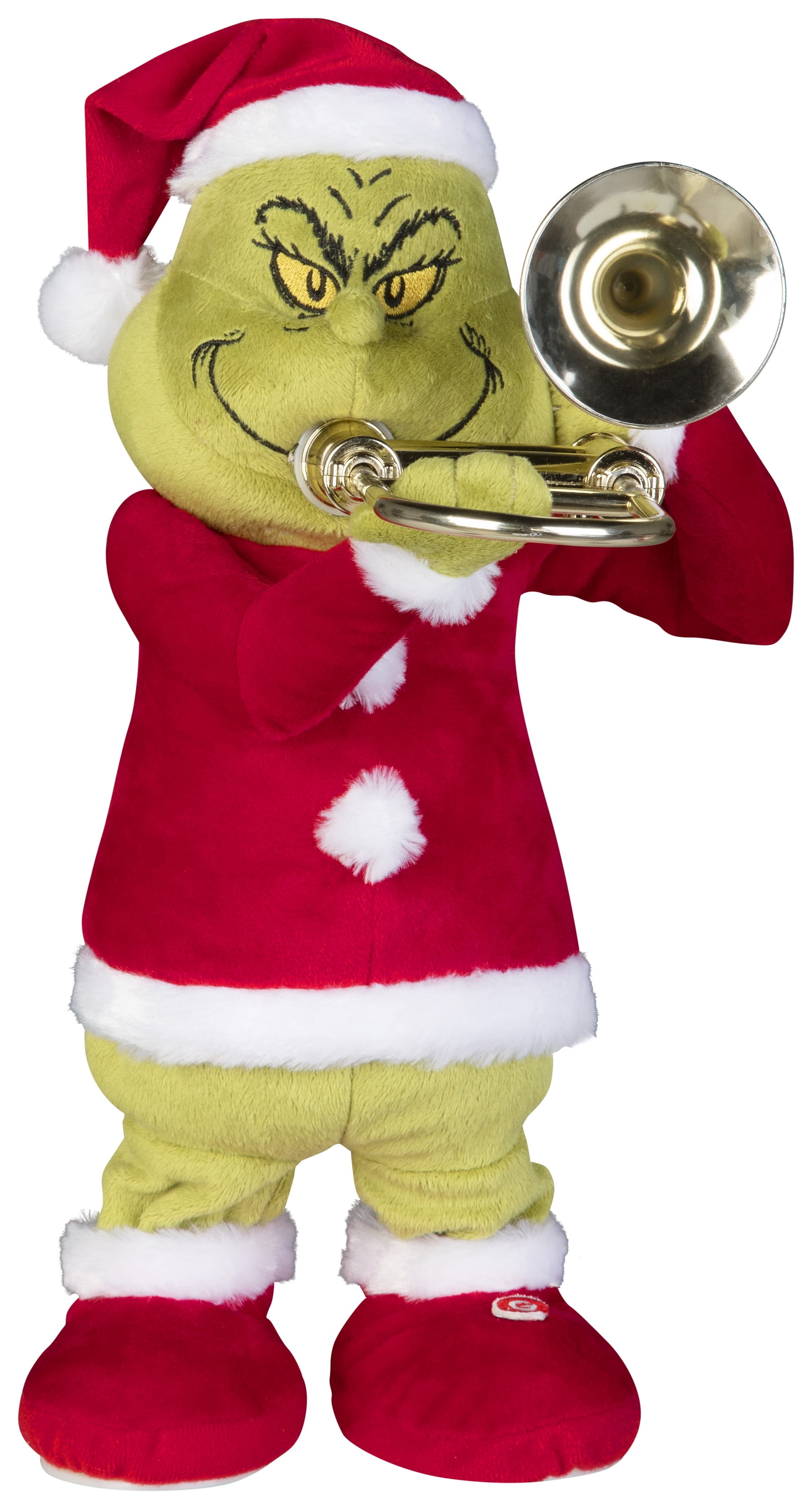 Gemmy Standing Trombone Animated Plush Grinch Dr. Seuss, Multicolored ...