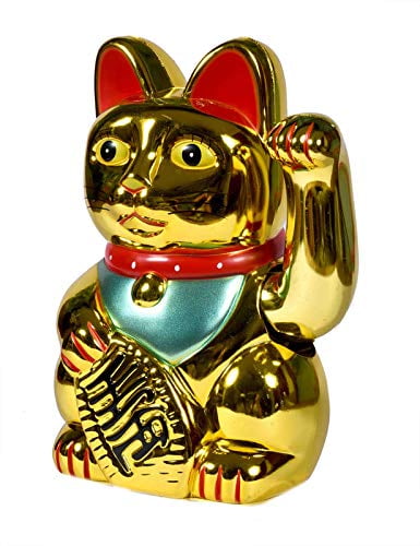 Gemo India Plastic Feng Shui Lucky Cat Chinese Maneki Neko Waving Arm ...