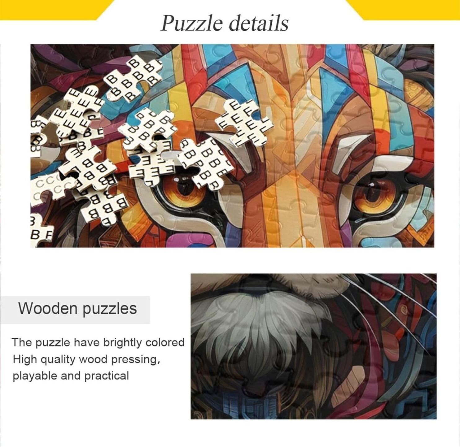 Gemometric Lion Portrait Jigsaw Puzzle 1000 Pieces, Zigsaw with Storage ...