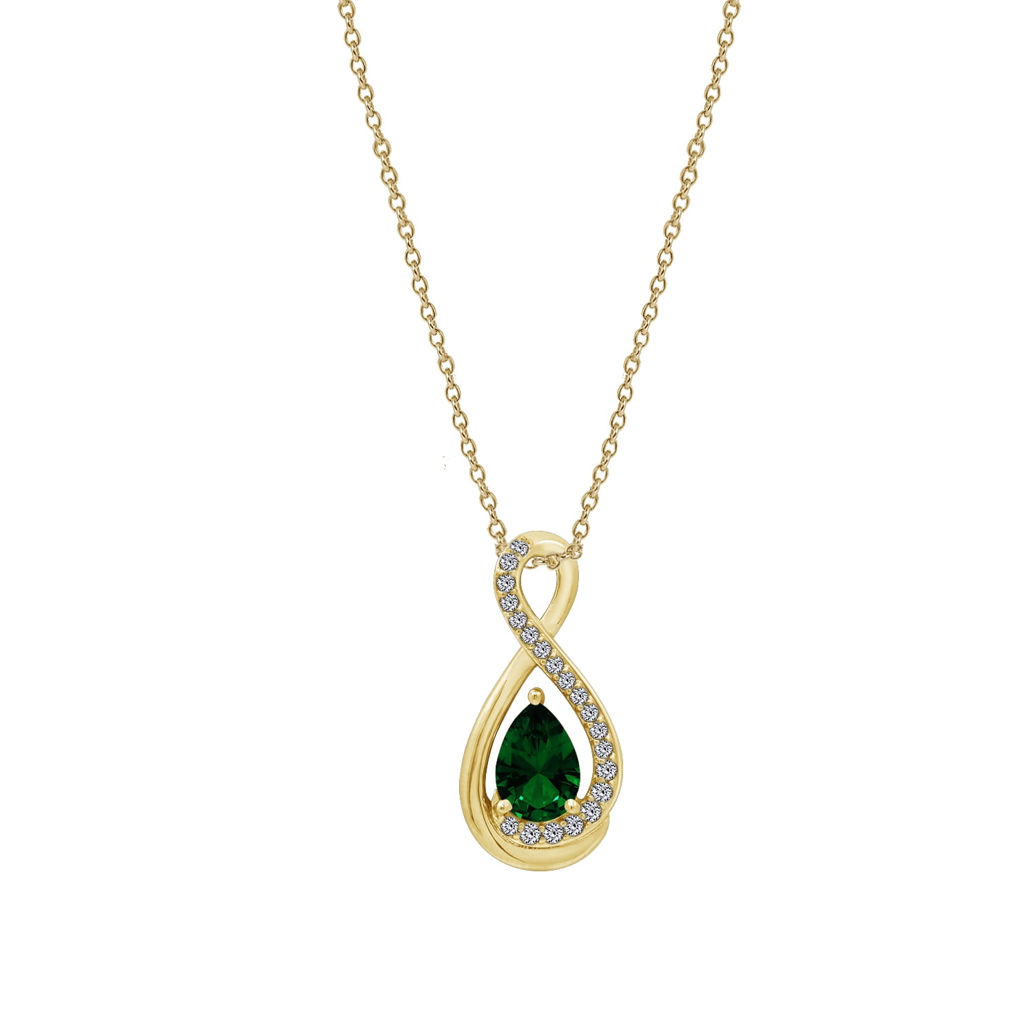 Gemour Yellow Gold Plated Sterling Silver Natural Rainforest Green ...
