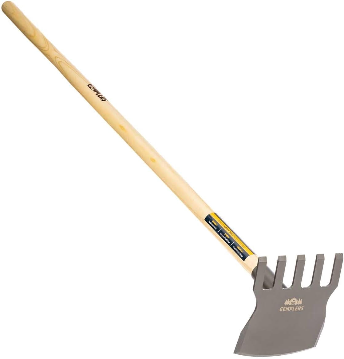 Gemplers Steel Rake Hoe with Wood Handle, 5 Wide Tines, Multi-Purpose ...