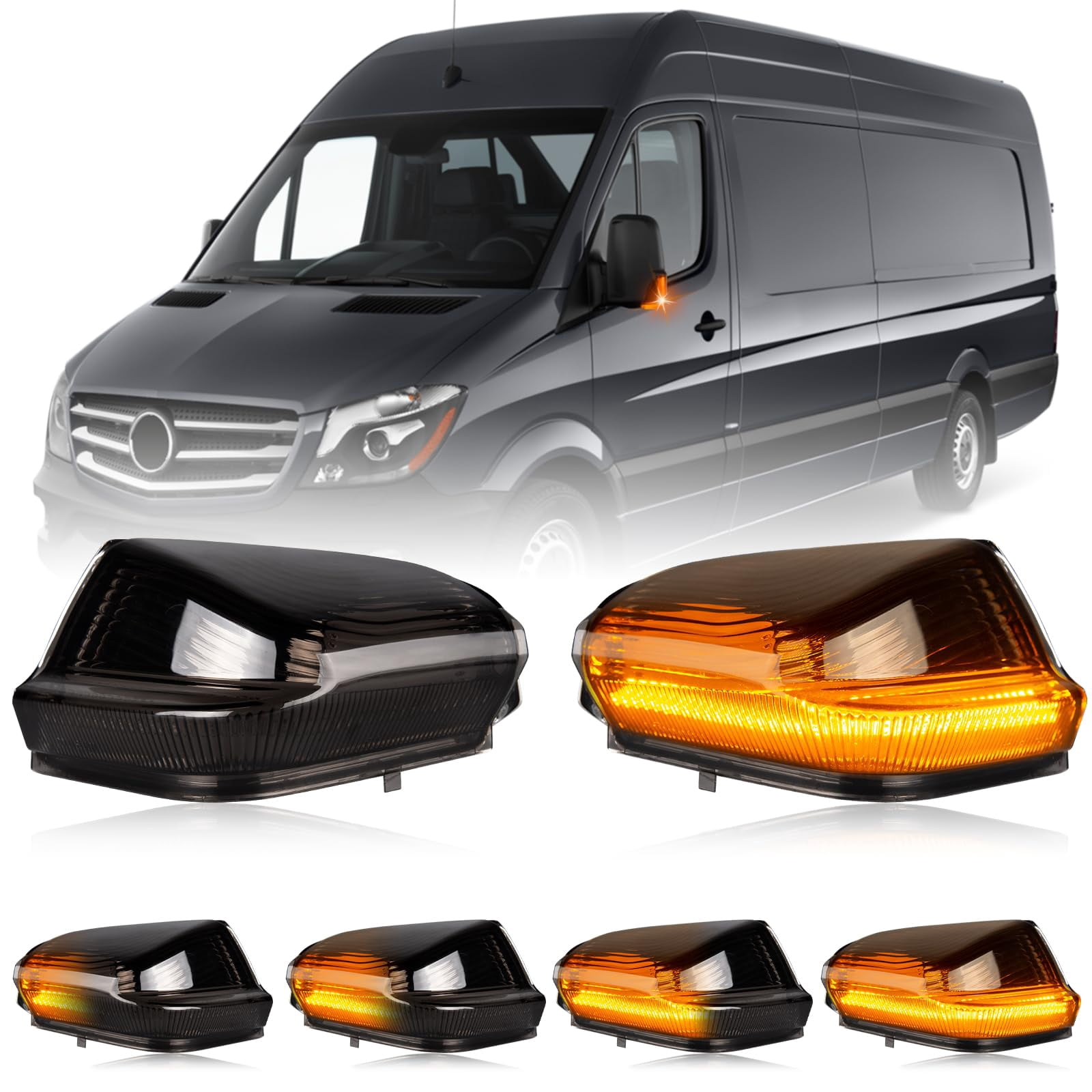Gempro LED Side Mirror CM31 Turn Signal Lights Sequential Amber Mirror ...