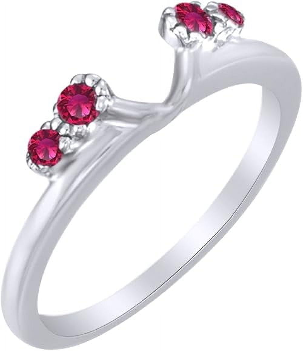 Gems Jewels 14K White Gold Plated 2.00 Ct Round Cut Pink Ruby Enhancer ...