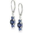 Gems Jewels 2.00 Ctw Round Cut Blue Sapphire Womens Drop Dangle ...