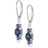 Gems Jewels 2.00 Ctw Round Cut Blue Sapphire Womens Drop Dangle ...