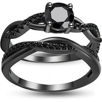 Gems Jewels 925 Sterling Silver 2.45 Ct Princess Cut Black Diamond ...