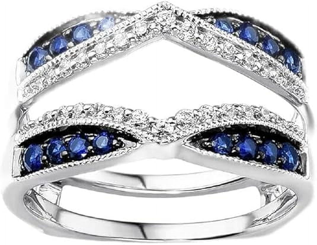 Gems Jewels 925 Sterling Silver 1.95 Ct Round Cut Blue Sapphire ...