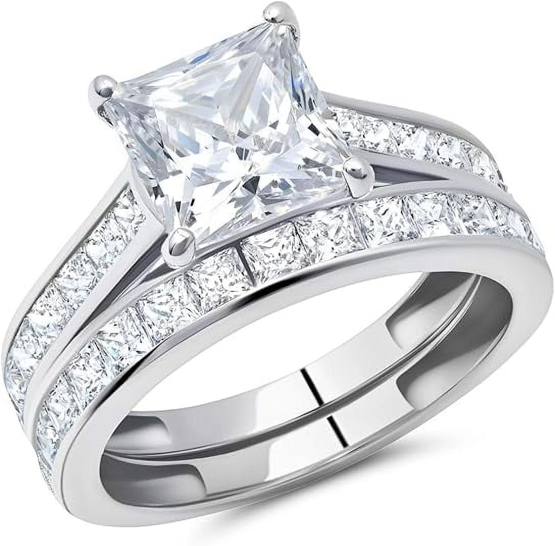 Gems Jewels Women's 2.83 Ct Princess Cut White Diamond Wedding Engagement Thanksgiving Christmas ...