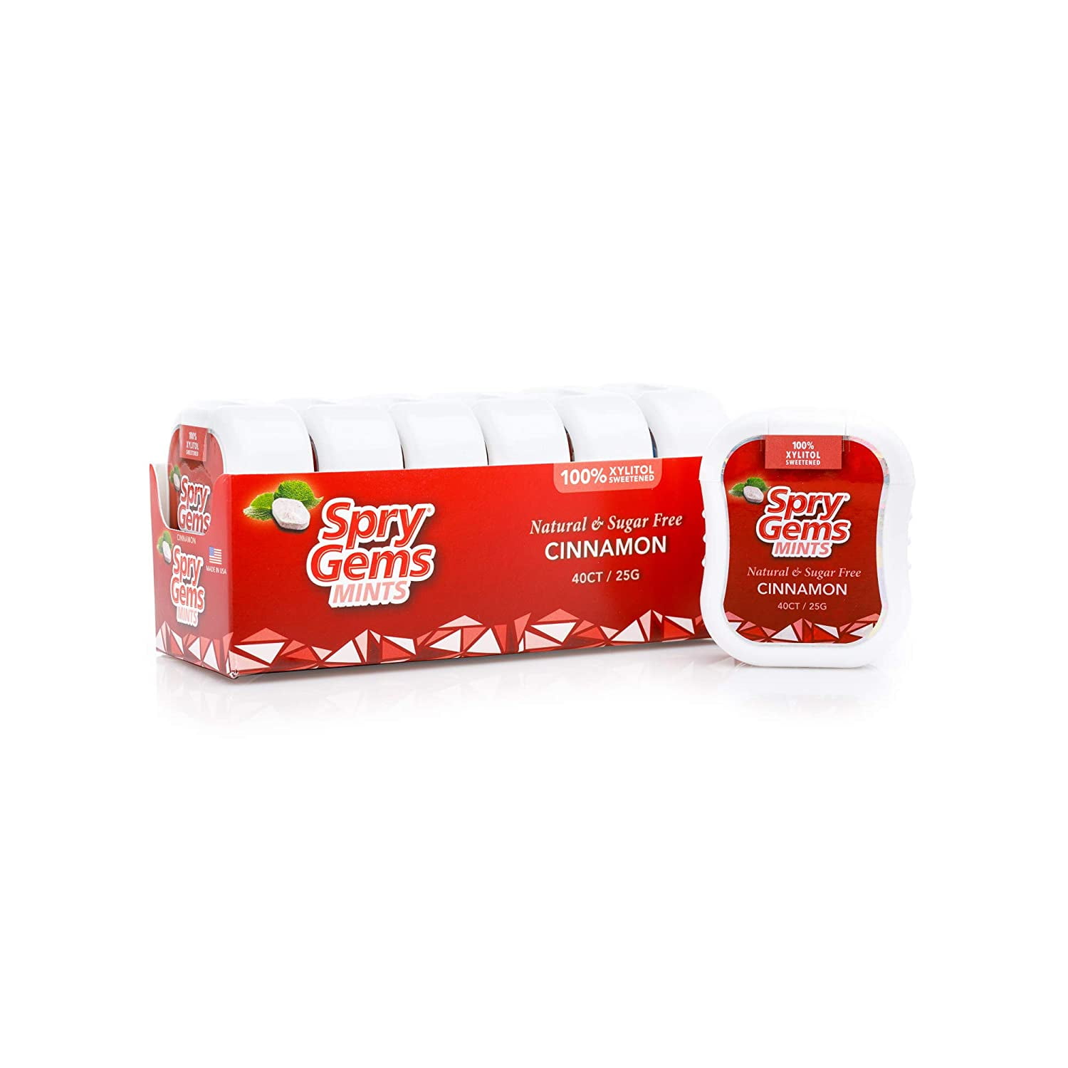 Gems Natural Cinnamon Xylitol Mints, On The Go Oral Care, Sugar Mints ...