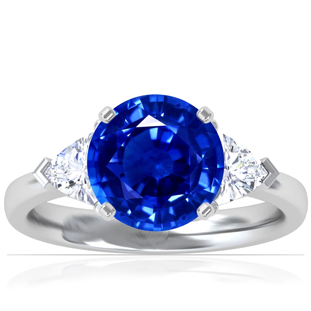 GemsNY September Birthstone - Classic Round Untreated Blue Sapphire ...
