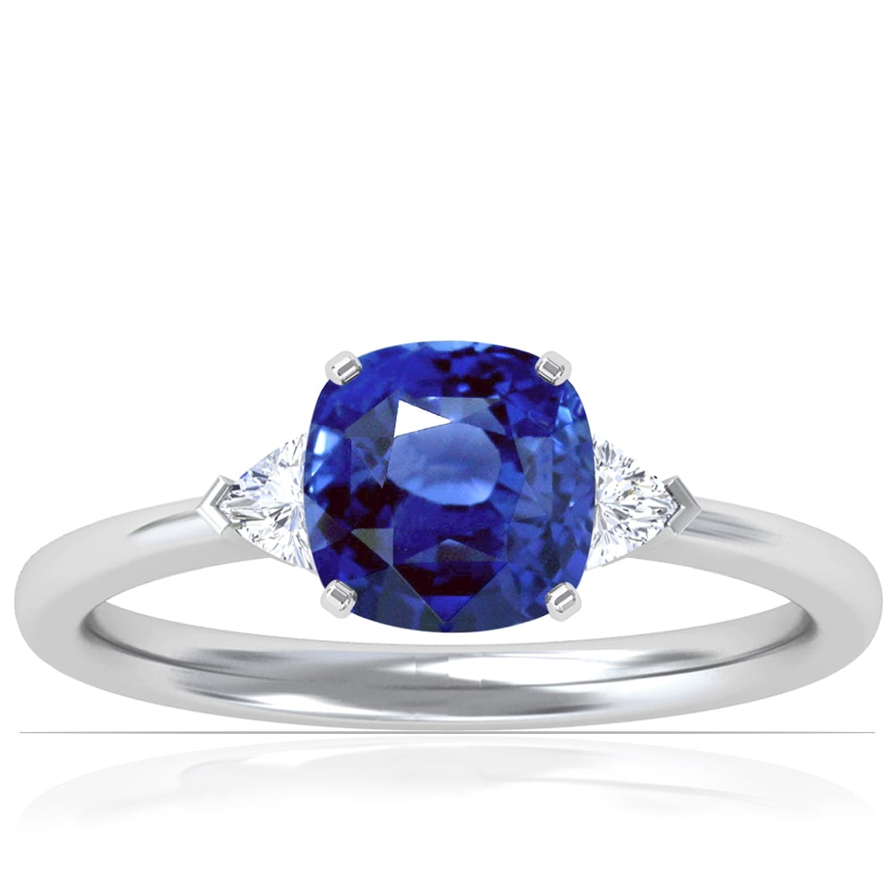 GemsNY September Birthstone - Classic Square Cushion Blue Sapphire ...