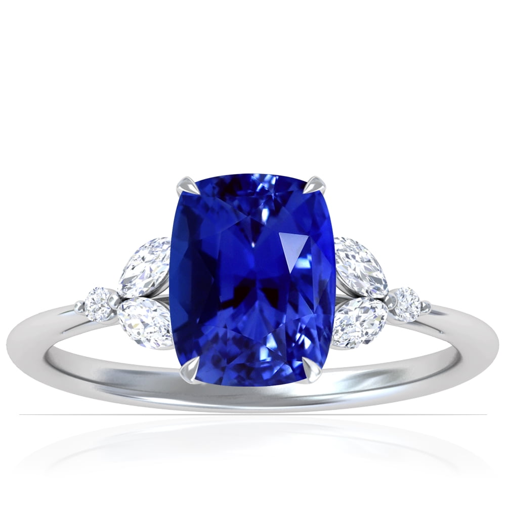 GemsNY September Birthstone - Petite Rectangle Cushion Untreated Blue ...