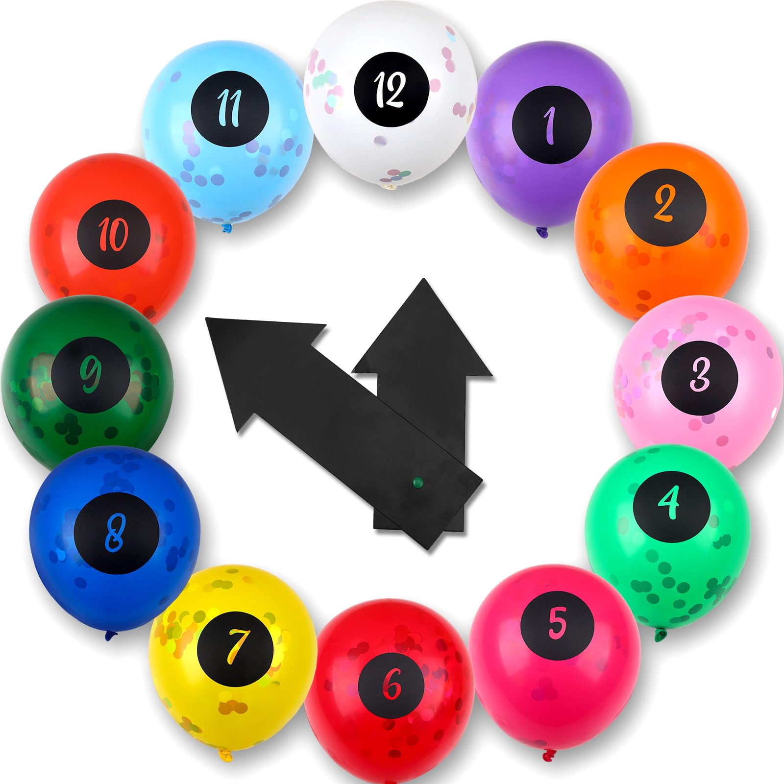 Gemscream 14 Pcs New STF9 Year Eve Party Decor Clock Countdown Balloons ...