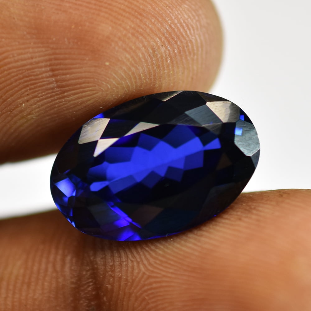 Gemsgrowth Natural Blue Sapphire Loose Gemstone, 20.6 Carat, Oval Cut ...