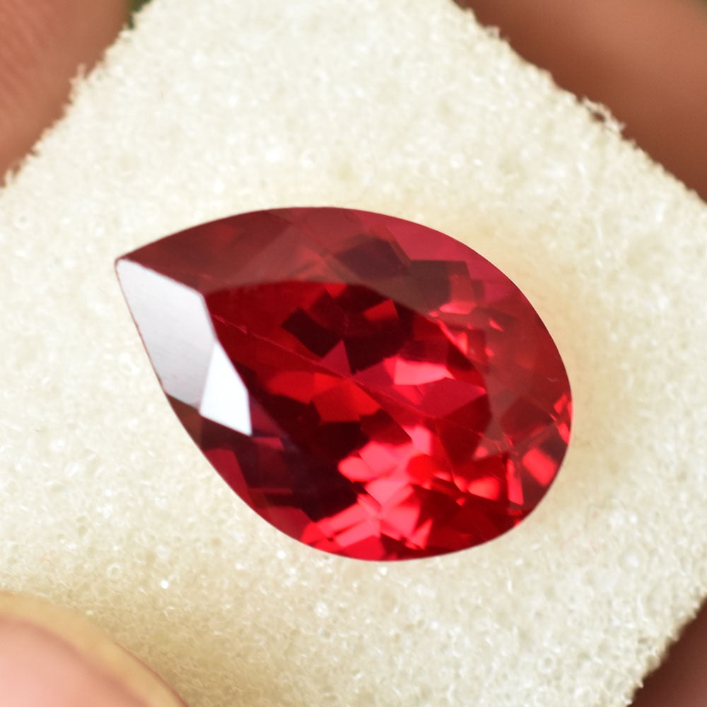 Gemsgrowth Natural Red Ruby Loose Gemstone, 8 Carat, Pear Cut ...