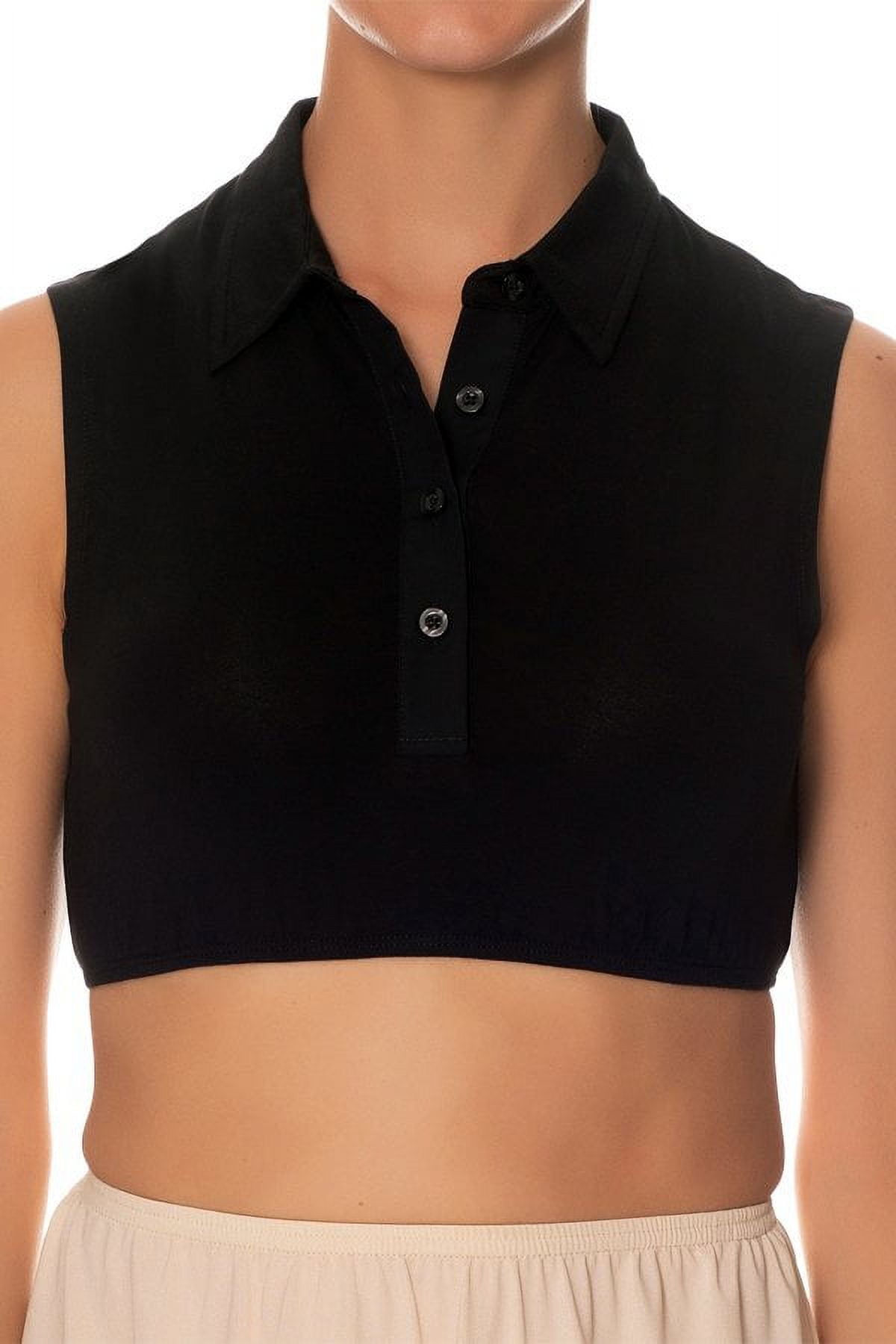 Gemsli Sleeveless Crop Top with Pointy Collar SH319 - Walmart.com