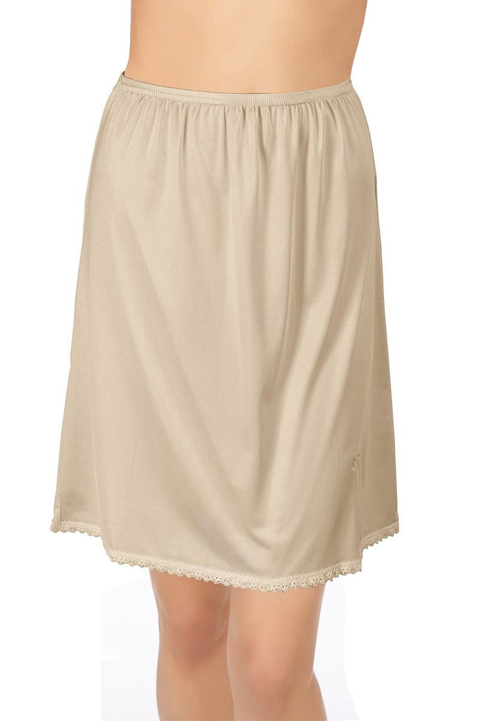 Gemsli Womens Classica Cling Free Nylon Half Slip with Tiny Lace ...