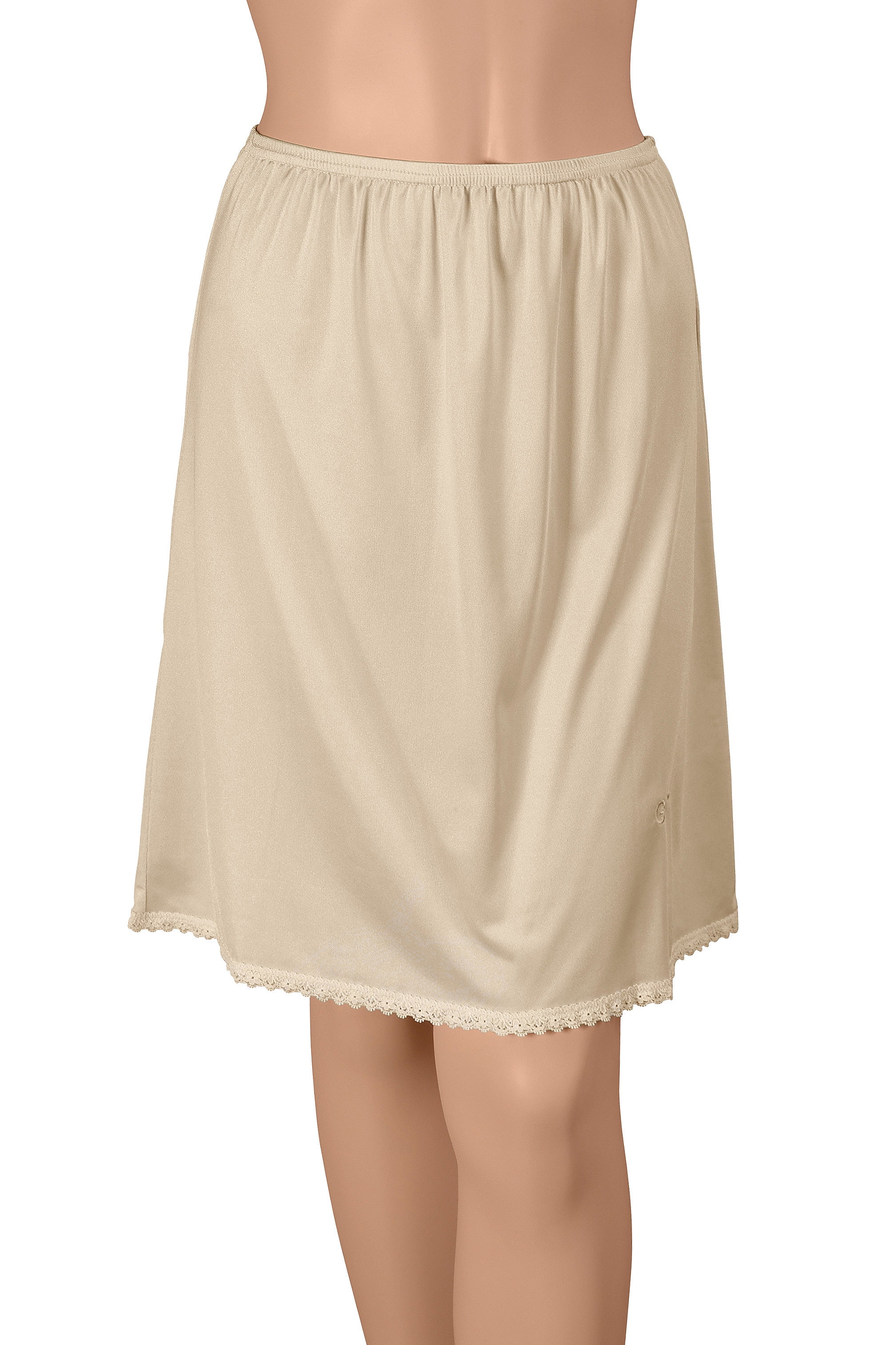Gemsli Womens Classica Cling Free Nylon Half Slip with Tiny Lace ...