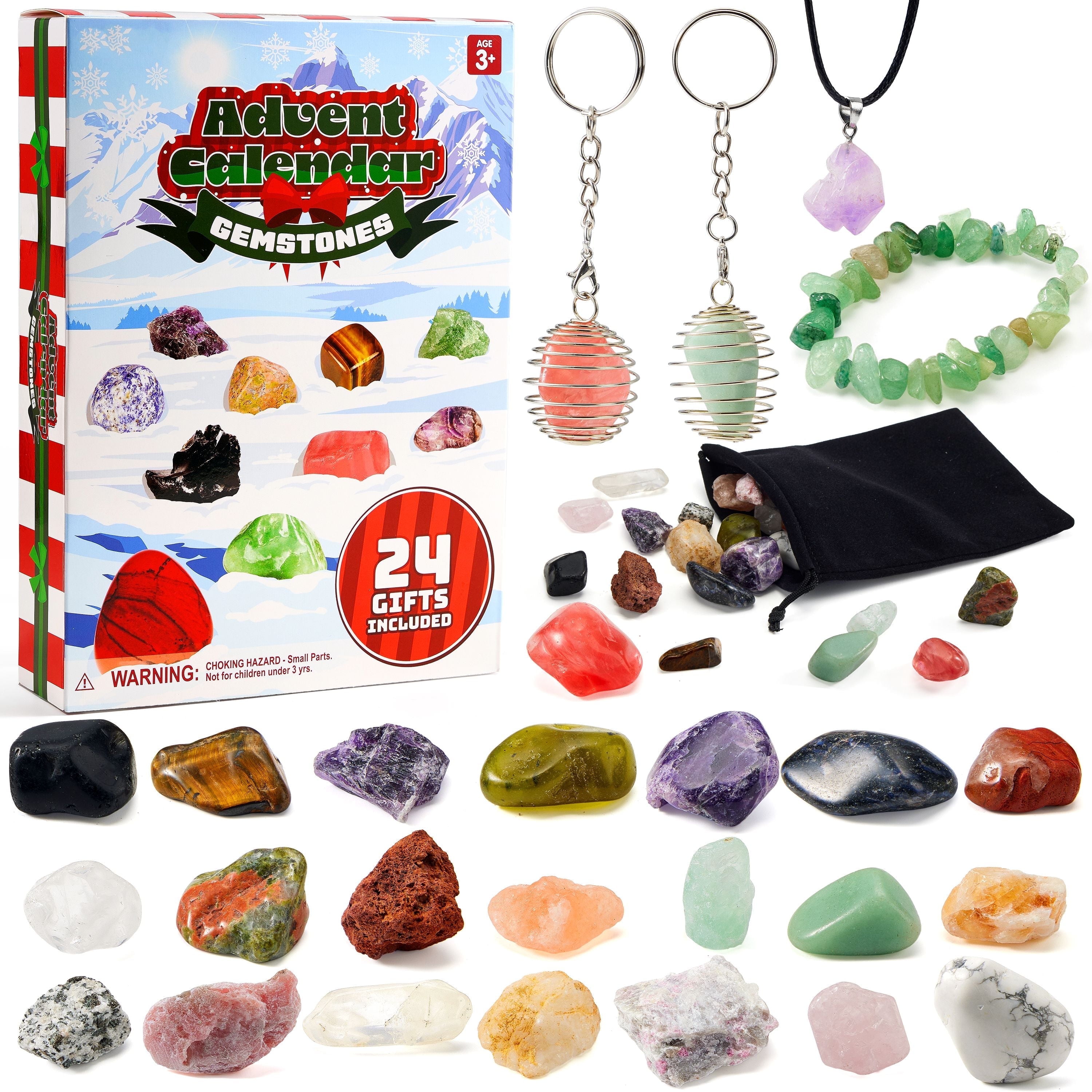 Joyfy 2025 Christmas Advent Calendar Gemstones, 24 Days Christmas ...
