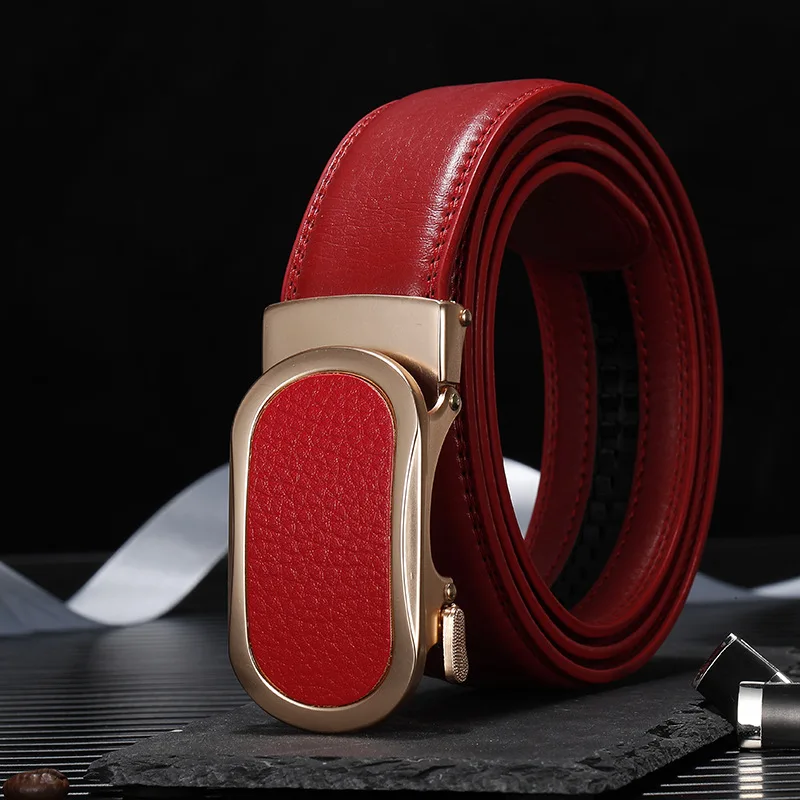 Gemstone Blue Belt for Men and Women Automatic Buckle Belts Fashion ...