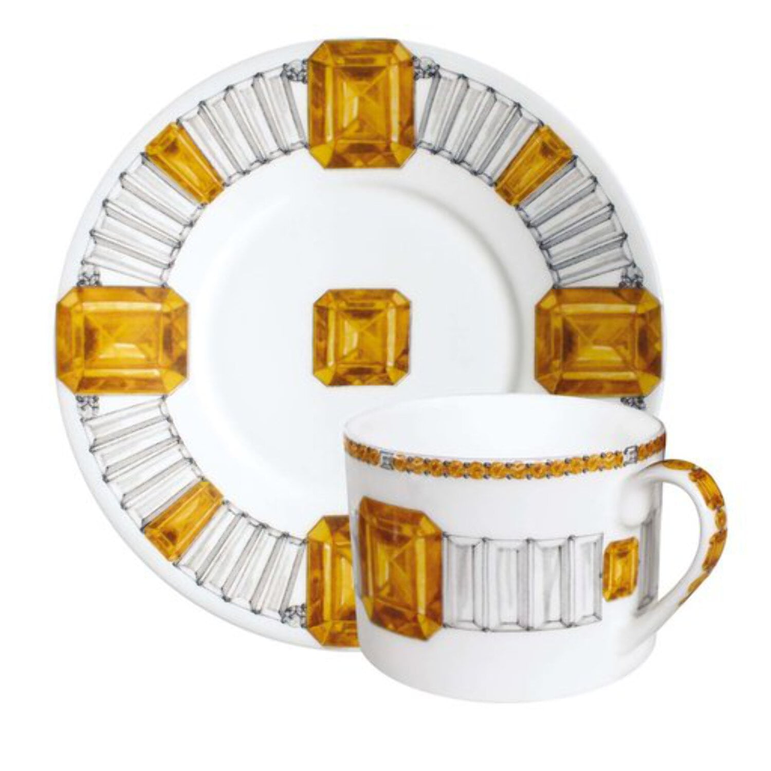 Gemstone Cup and Saucer Collections, Set of 2, 3 Patterns - Walmart.com