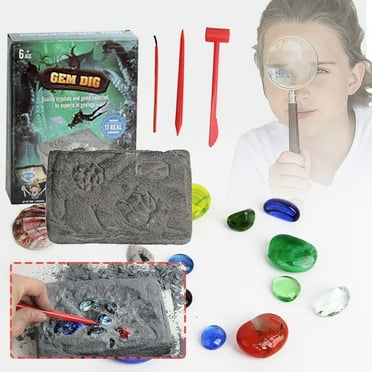 DoDoMagxanadu Gemstone Dig Kit, 16 Real Gems Mining Set, STEM Science ...