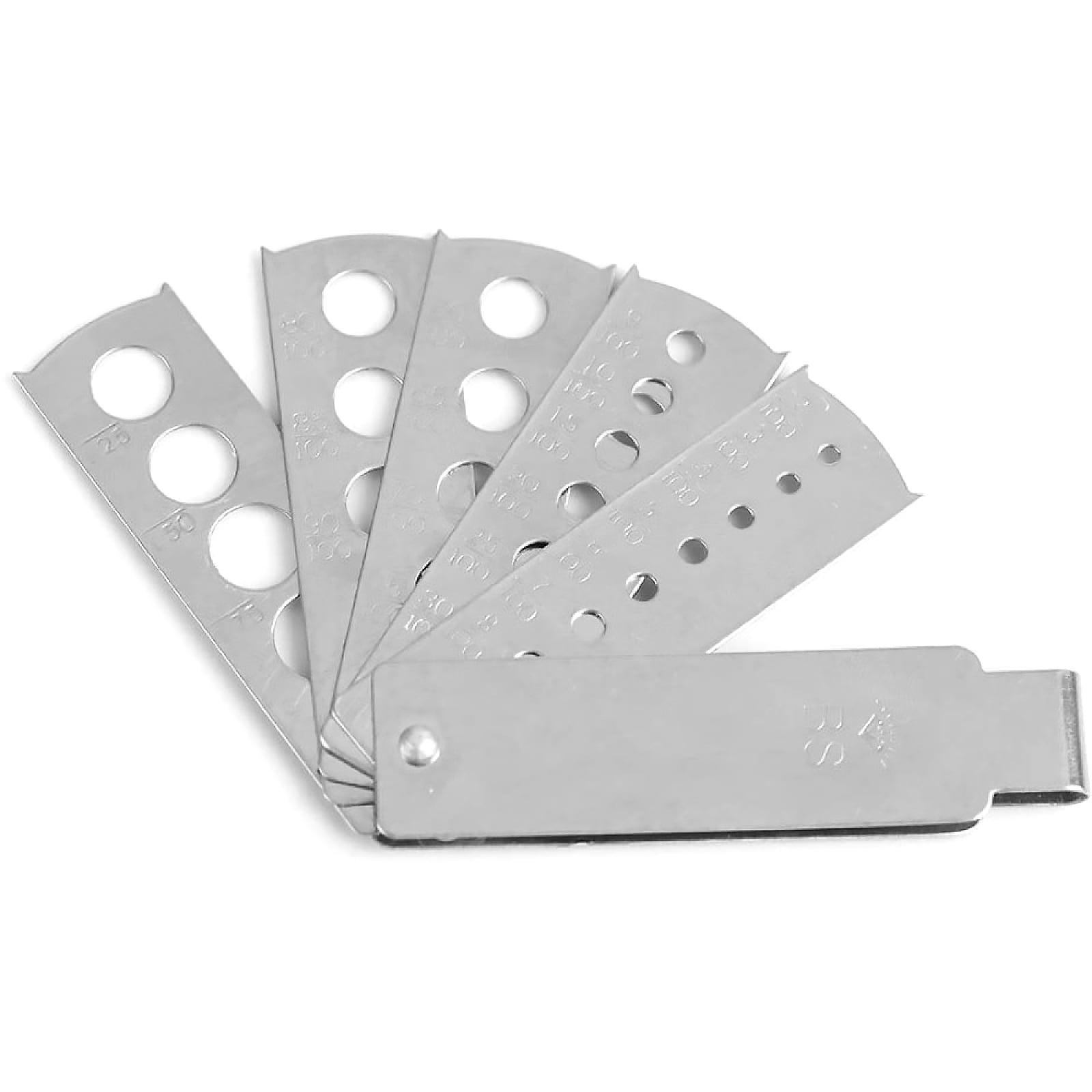 Gemstone Fan Diamond Measuring Ruler Stainless Steel Gem Measuring Tool ...