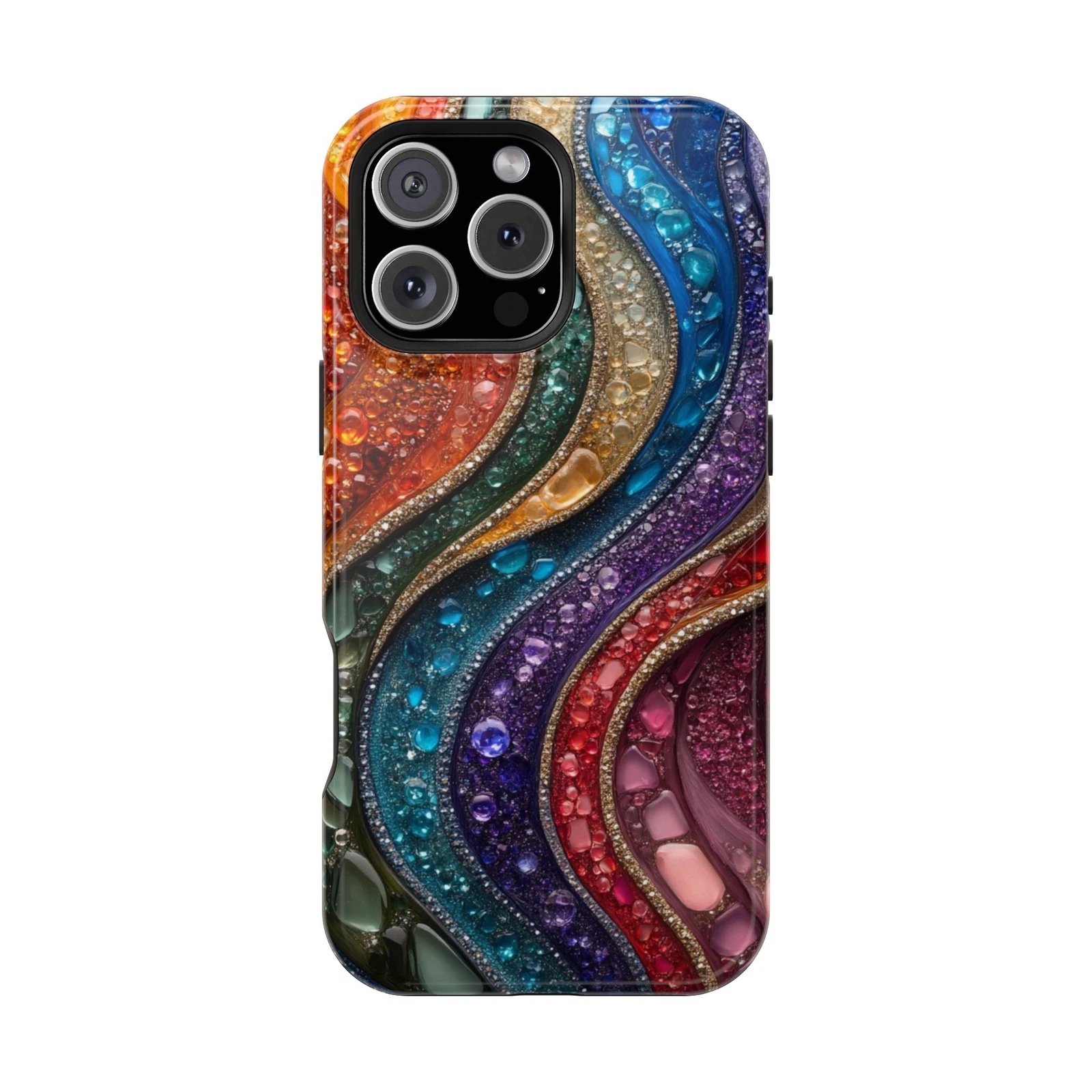 Gemstone Motion Crystals Abstract Art Case for iPhone 11-17 Pro Max ...