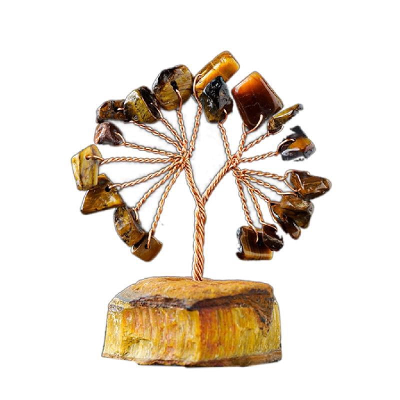 Gemstones Crystals Money Tree Bronze Wire Wrap onNatural Stone Base ...