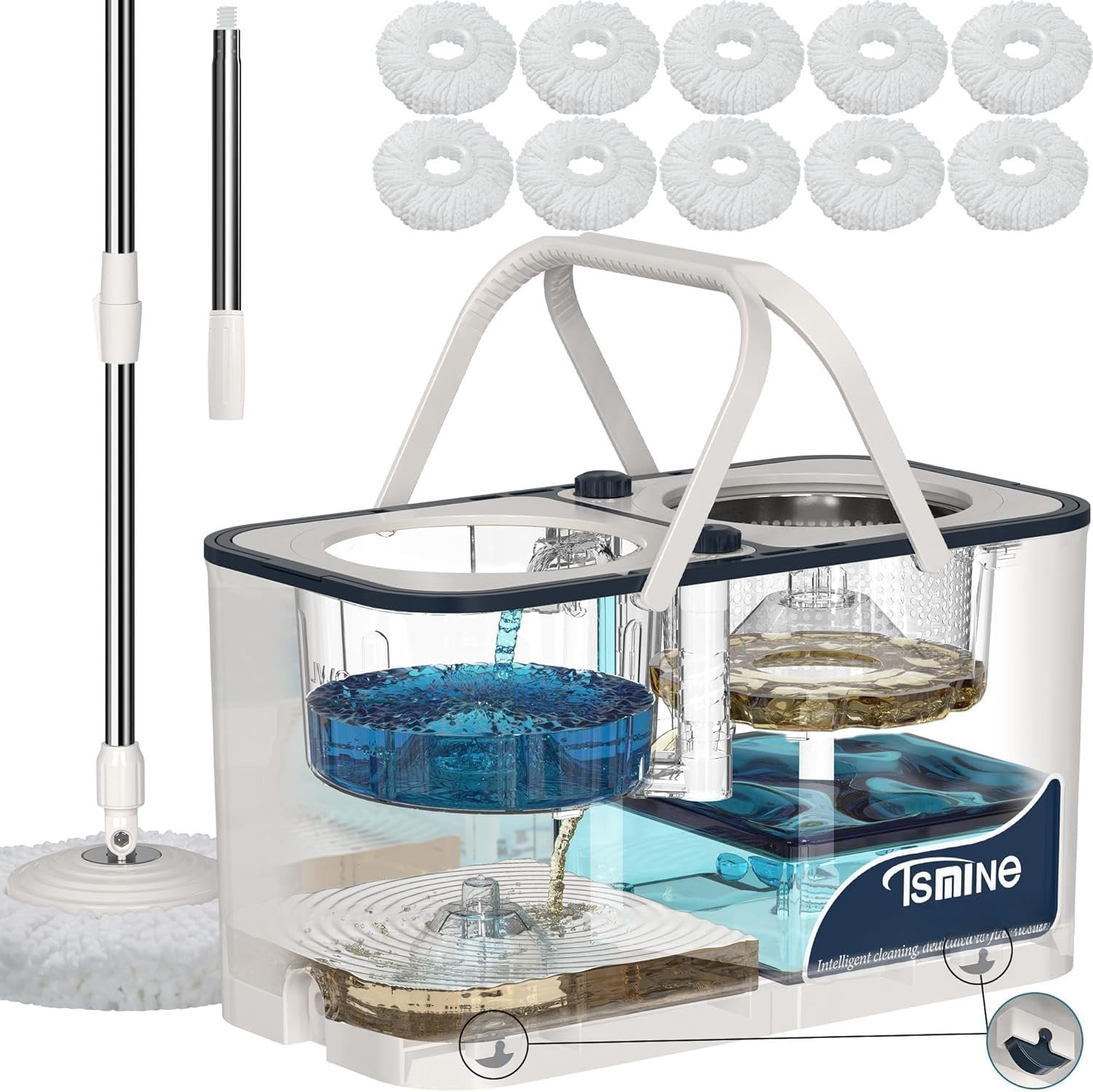 Gen 1 Large-Capacity Spin Mop and Bucket - for Big Homes & Deep ...