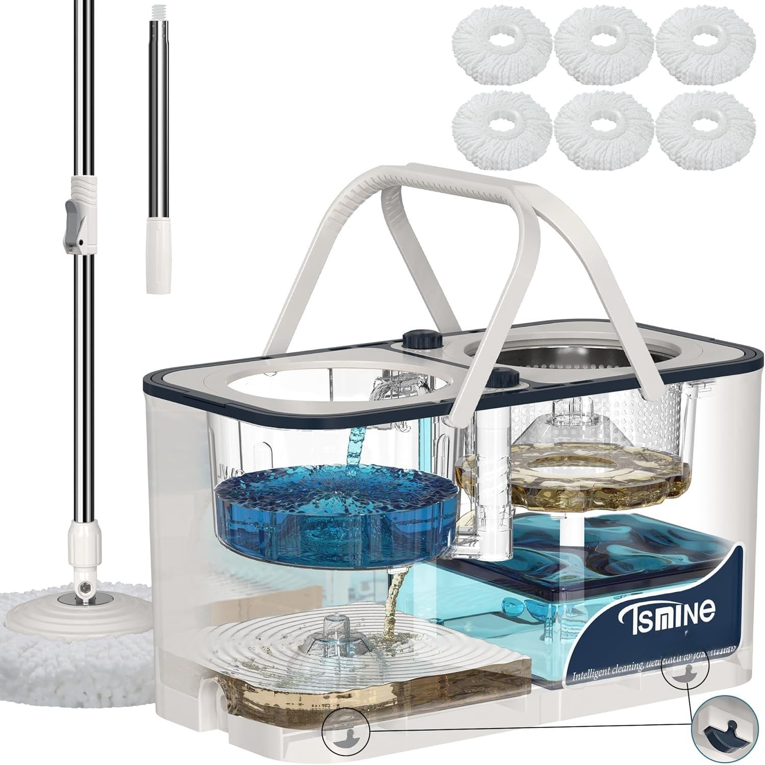 Gen 1 Large-Capacity Spin Mop and Bucket - for Big Homes & Deep ...