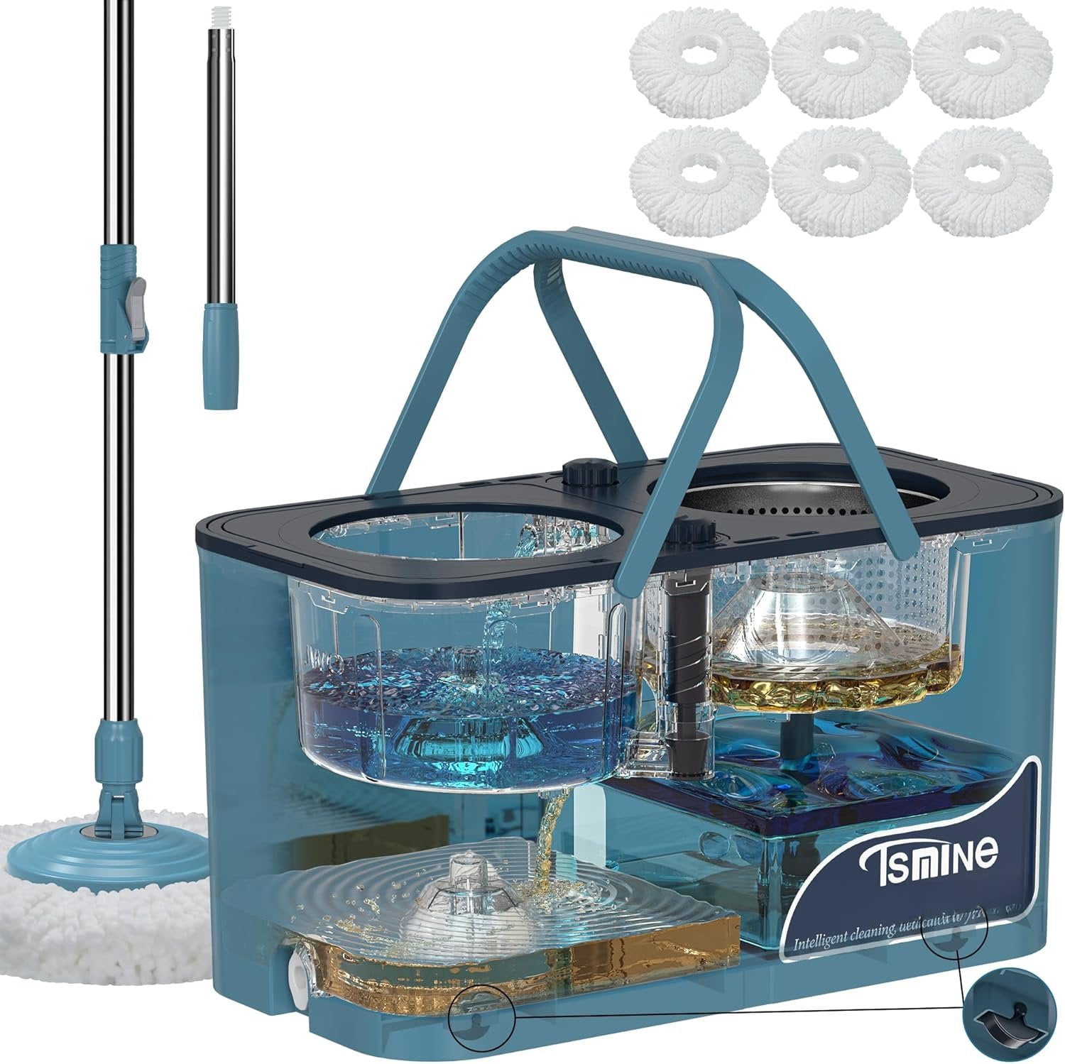 Gen 1 Large-Capacity Spin Mop and Bucket - for Big Homes & Deep ...