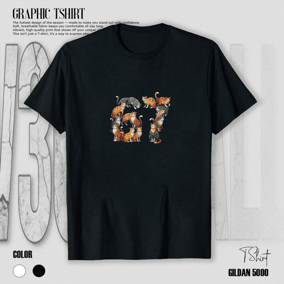 Gen Alpha 67 Cat Funny Youth Meme Holiday Party Trend Unisex T-Shirt ...