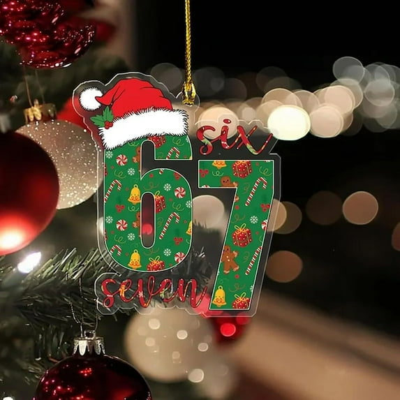 Gen Alpha Meme 67 Christmas Ornament – Acrylic Holiday Tree Decor Gift ...