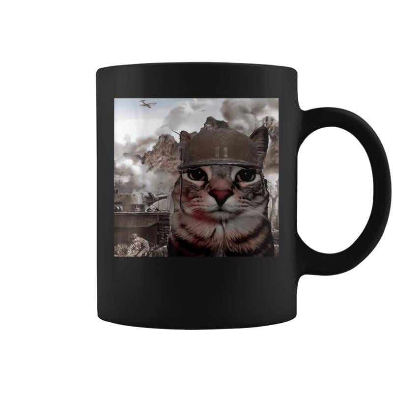 Gen Alpha Meme Soldier Cat Hilarious World War Joke Coffee Mugs ...