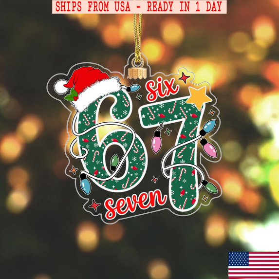 Gen Alpha Ornament, Funny Six Seven Meme Acrylic Christmas Ornament ...