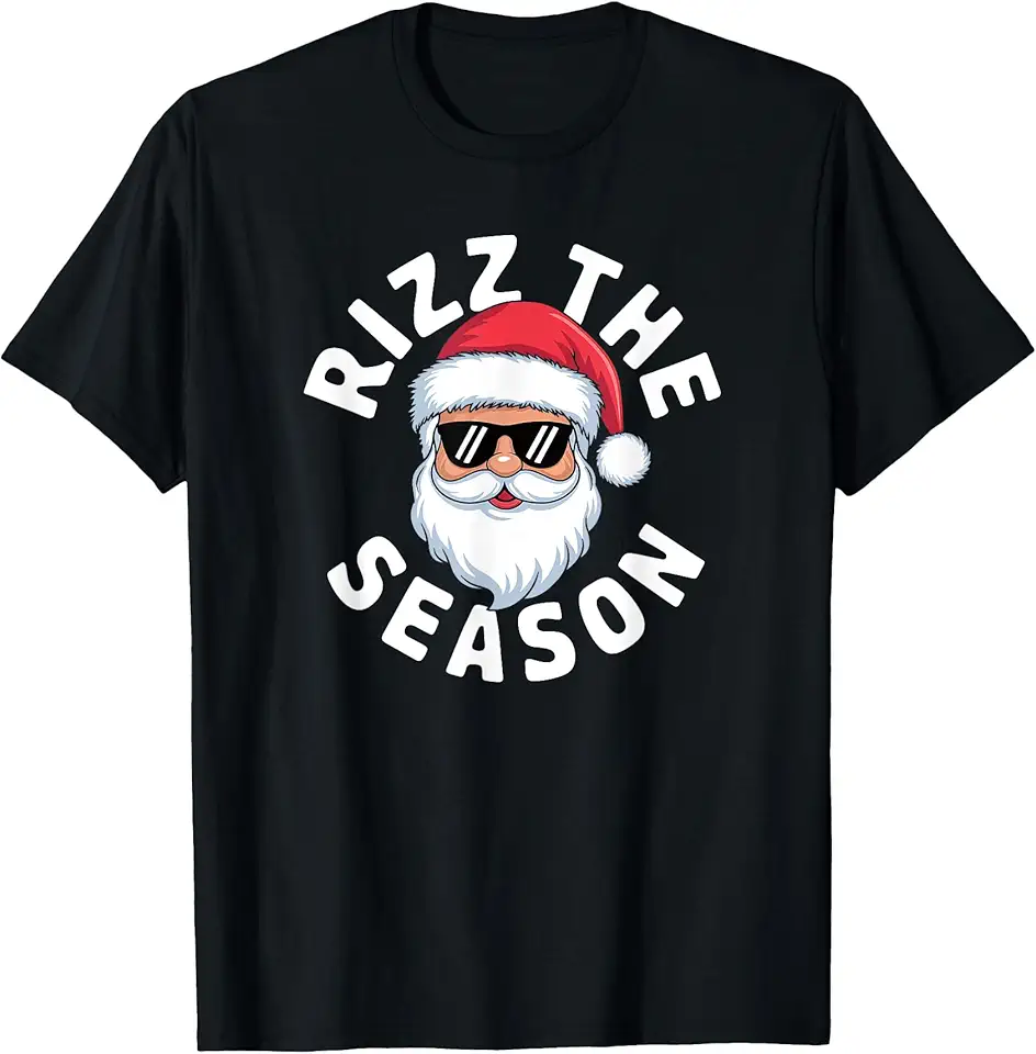Gen Alpha Slang Santa Rizzler Christmas Rizz the Season T-Shirt ...