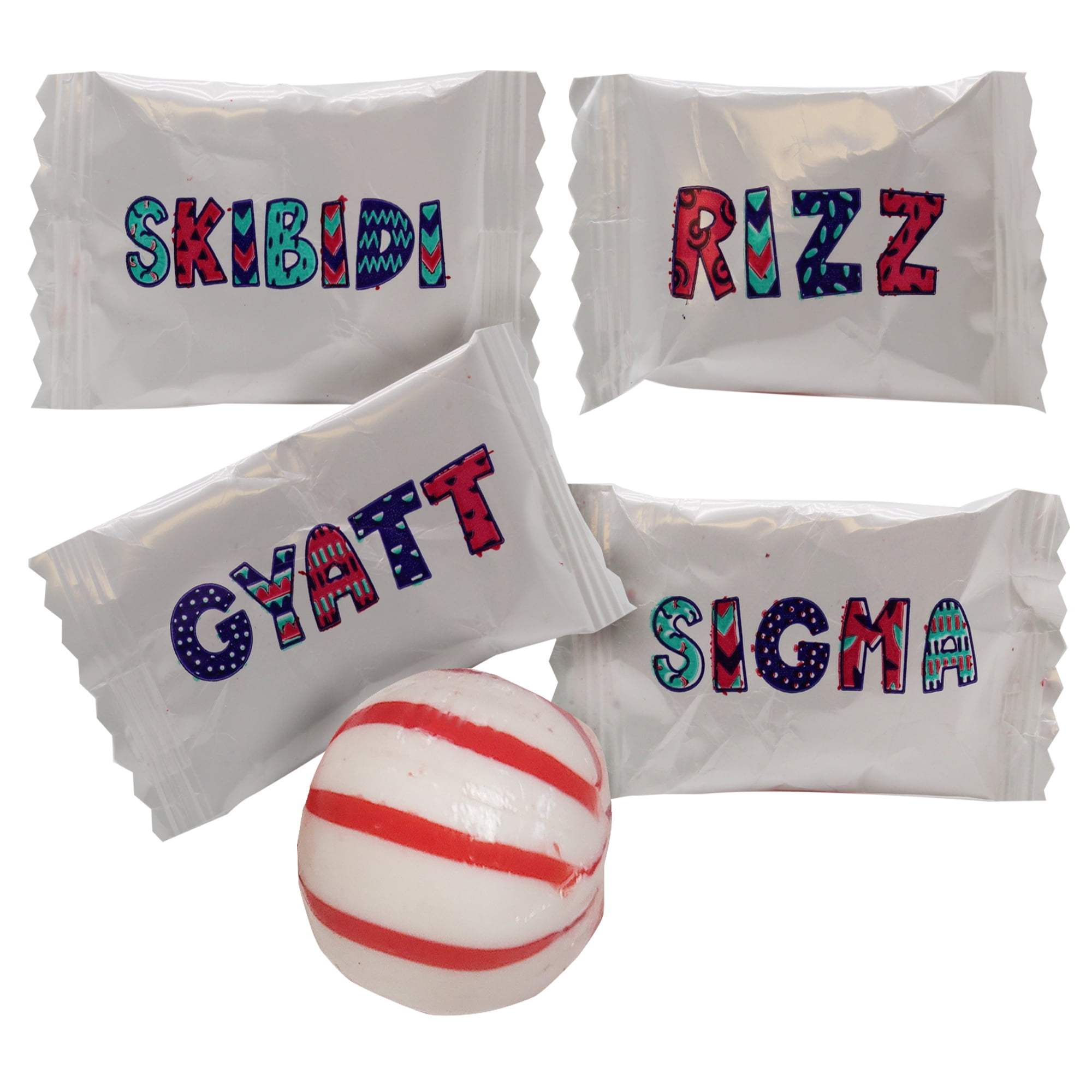 Gen Alpha Themed Peppermint Candy - Funny Meme Phrases; Rizz, Skibidi ...