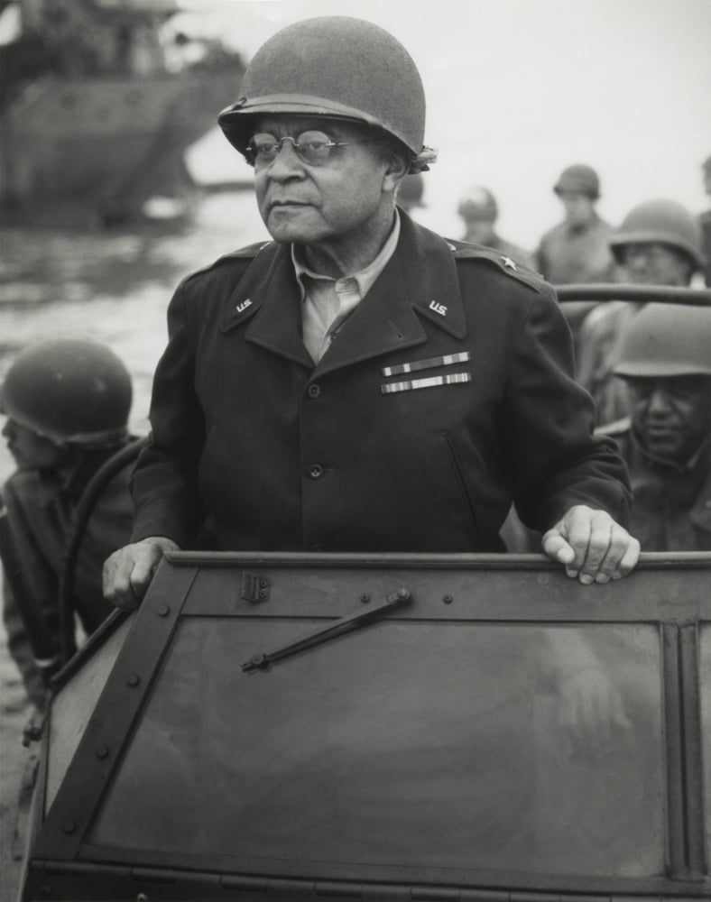 Gen. Benjamin O. Davis Watches A Signal Corps Crew Erecting Poles ...