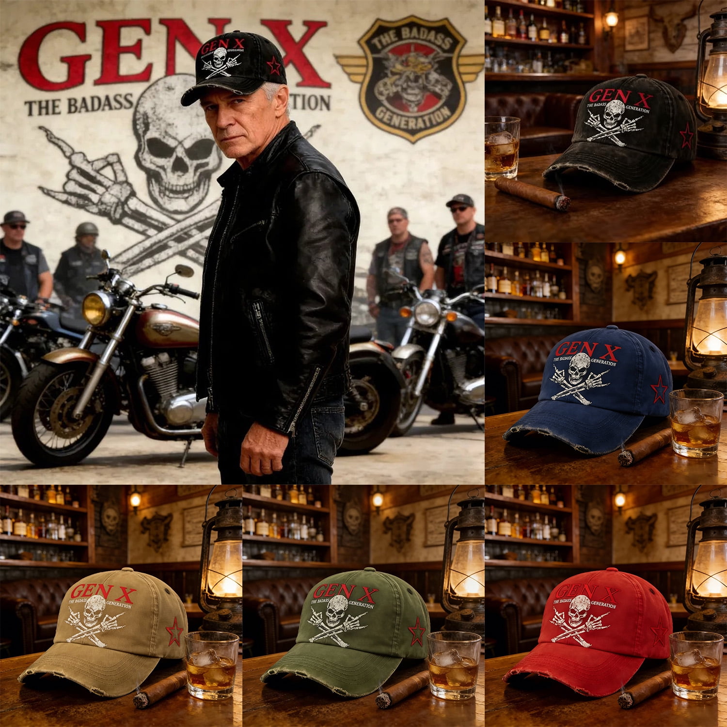 Gen X' Hat The Badas ss Generation Adjustable Vintage Baseball Cap ...