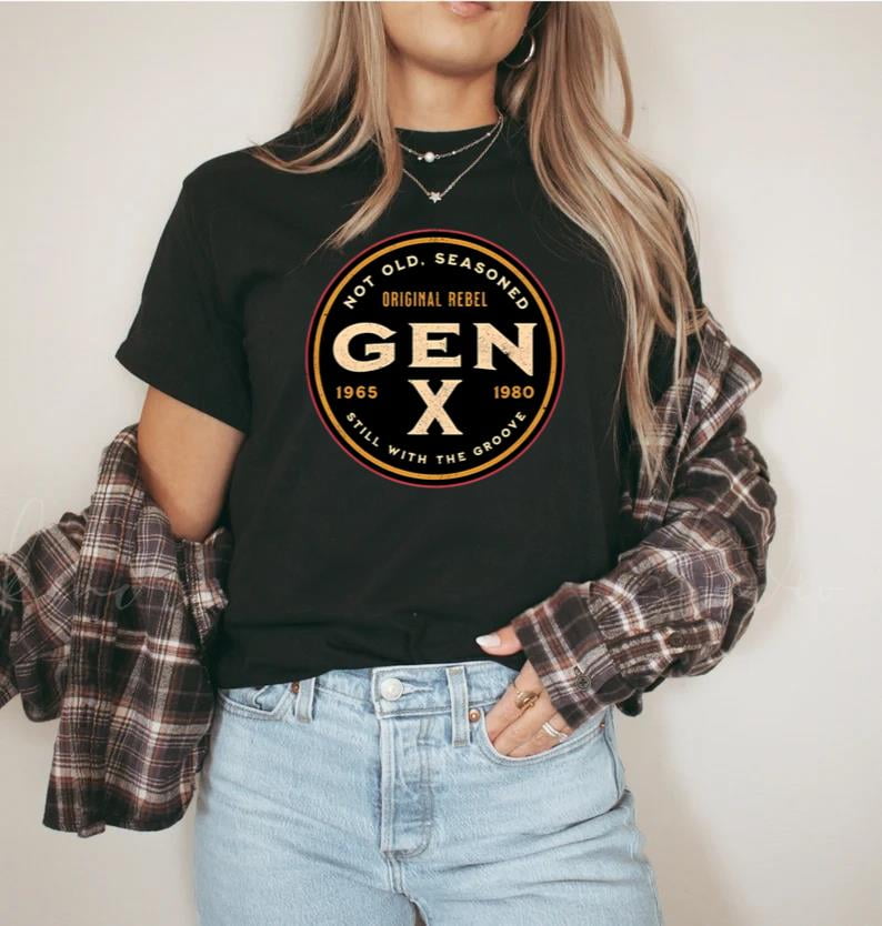 Gen X Not Old Just Seasoned Retro Humor Generation X 70s 80s Born Funny T-Shirt V50534, for men ...